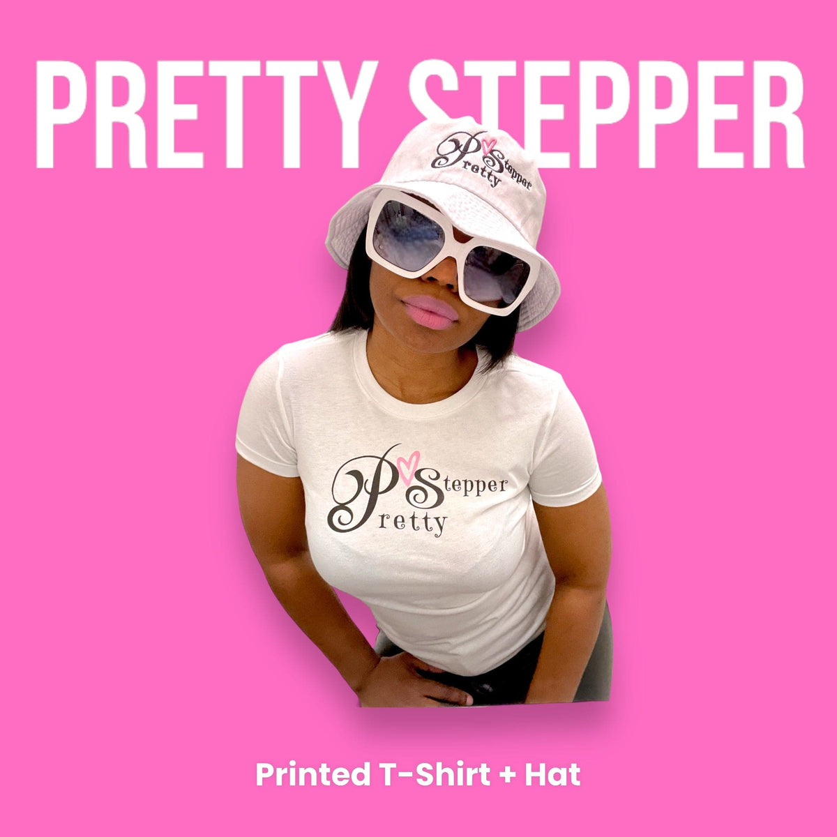 White Print Bucket Hat – Pretty Stepper